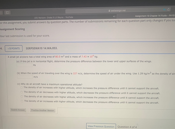 Solved webassion.net (23) Ransom-Drake It Lil Wayne - | Chegg.com
