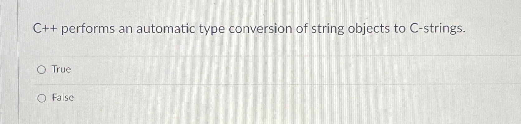Solved C++ ﻿performs an automatic type conversion of string | Chegg.com