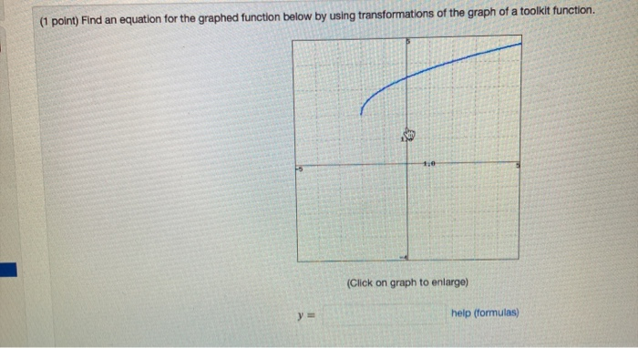 Solved (1 point) Find an equation for the graphed function | Chegg.com