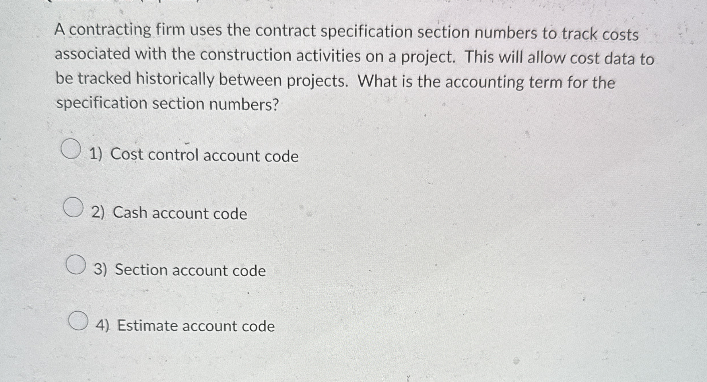 Solved A contracting firm uses the contract specification | Chegg.com