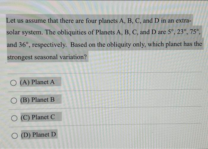 Solved Let us assume that there are four planets A, B, C, | Chegg.com