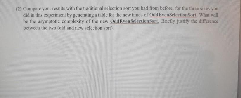 Solved Sorting and Asymptotic Complexity (Big-O) In this | Chegg.com