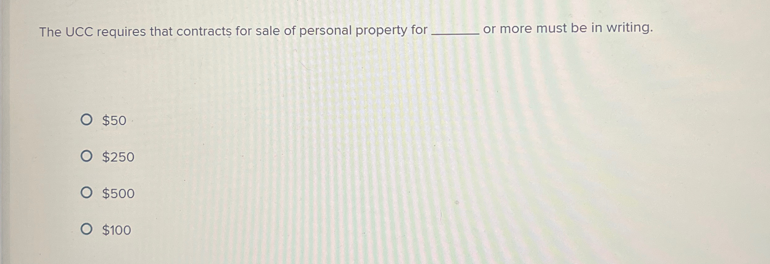 Solved The UCC requires that contracts for sale of personal | Chegg.com