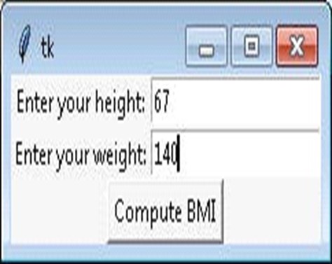 Solved Write a GUI class BMI that allows you to compute your | Chegg.com