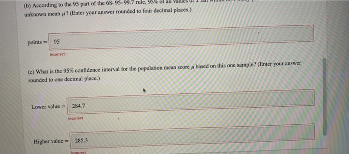 Solved (b) According to the 95 part of the 68-95-99.7 | Chegg.com
