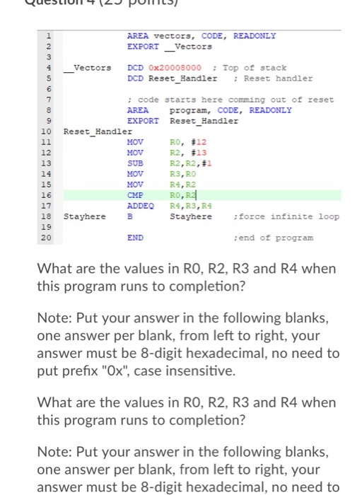 Solved 1 AREA vectors, CODE, READONLY 2 EXPORT Vectors 3 4 | Chegg.com