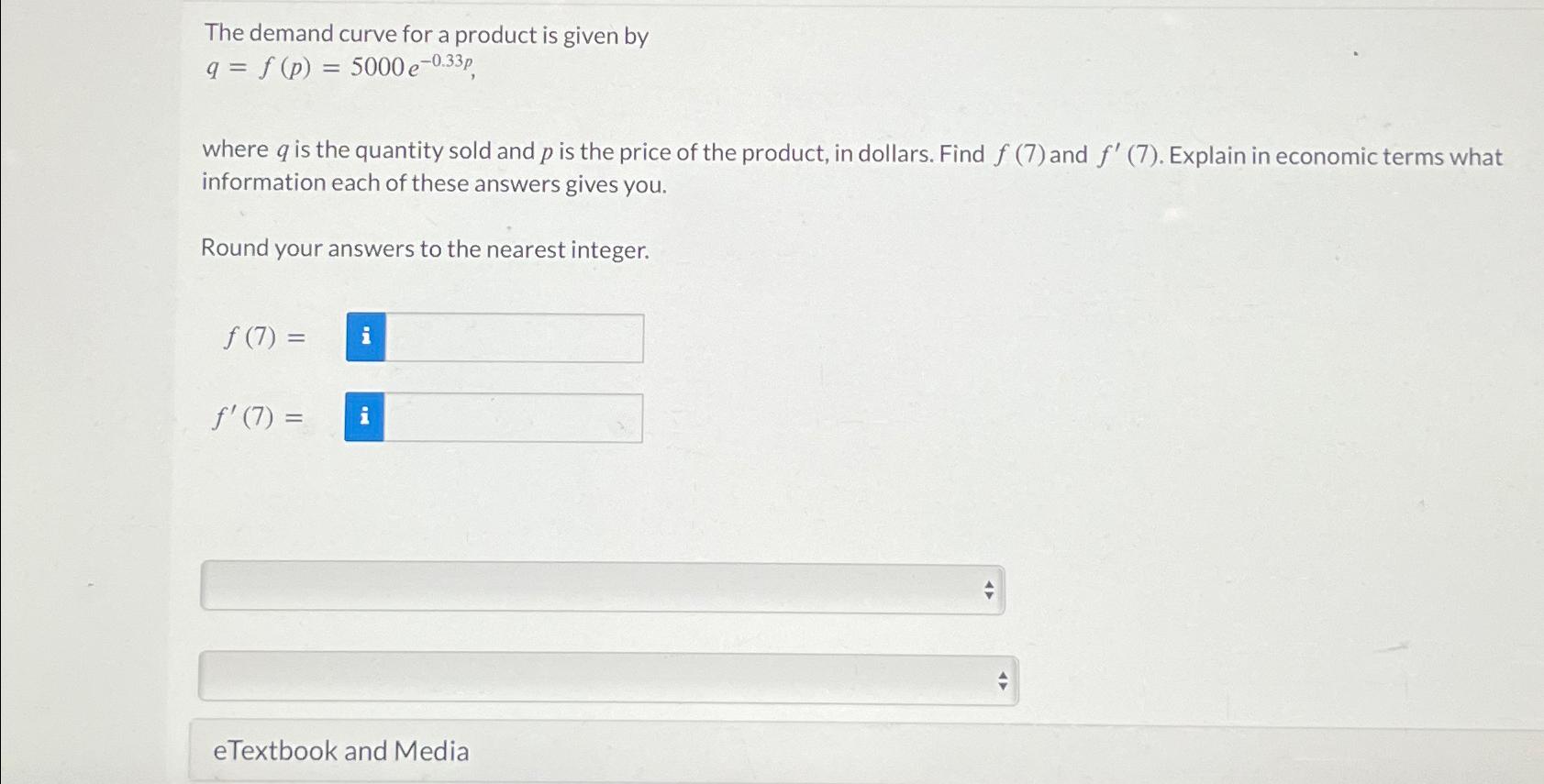 Solved The demand curve for a product is given | Chegg.com