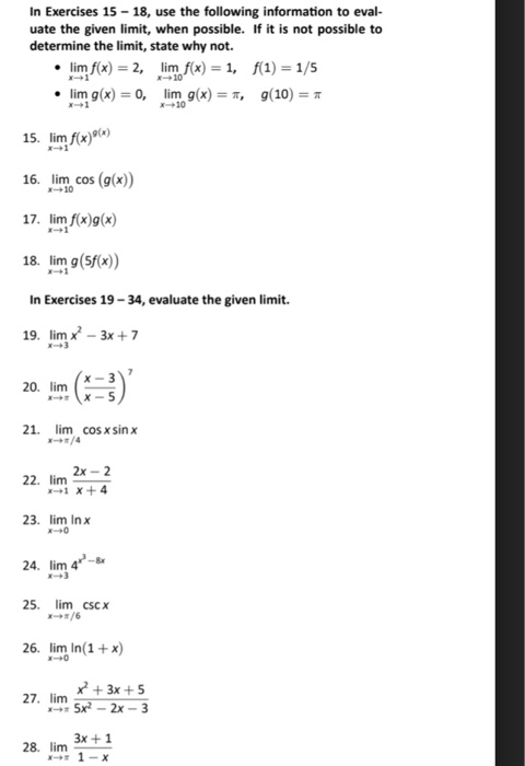 Solved In Exercises 15 18, use the following information to | Chegg.com
