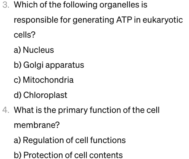 Solved Which of the following organelles is responsible for | Chegg.com