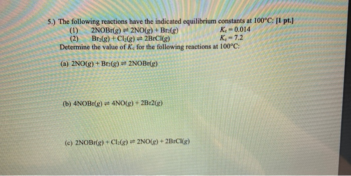 Solved 1.) Write reaction quotients for the following | Chegg.com