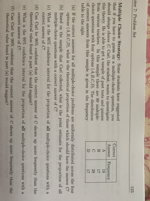 Solved ter 7: Problem Set 123 Correct Answer Frequency | Chegg.com