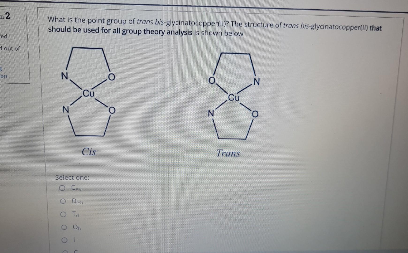 Solved What is the point group of trans | Chegg.com