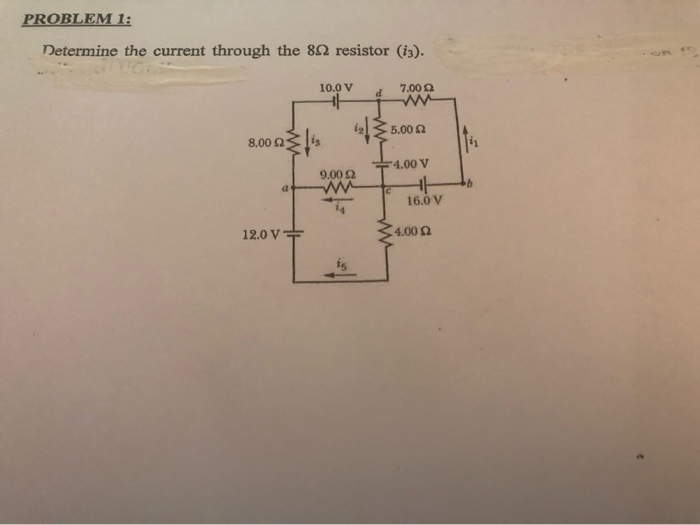 Solved PROBLEM 1: Determine the current through the 822 | Chegg.com