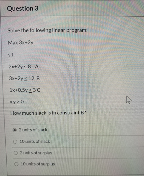 Solved Question 3 Solve the following linear program: Max | Chegg.com