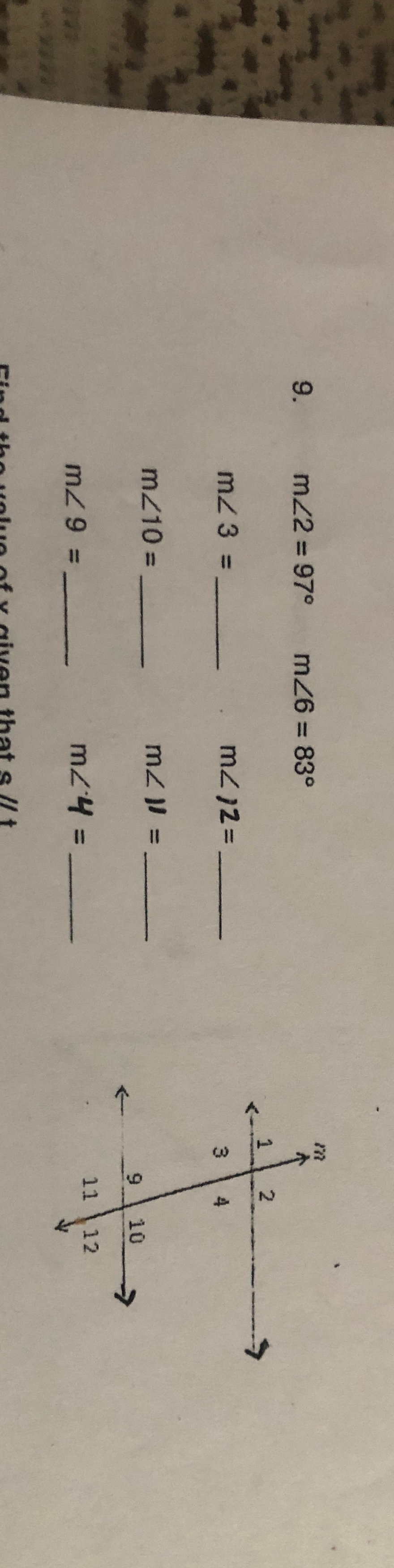 Solved m?2=97°,m?6=83°m?3=,m?12=m?10=,m?11=m?9=,m?4= | Chegg.com