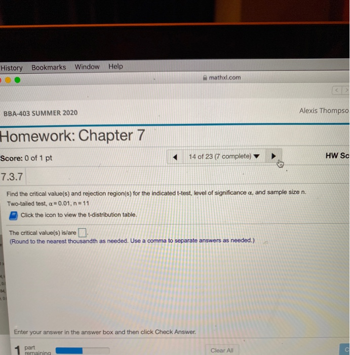 Solved History Bookmarks Window Help mathxl.com BBA-403 | Chegg.com