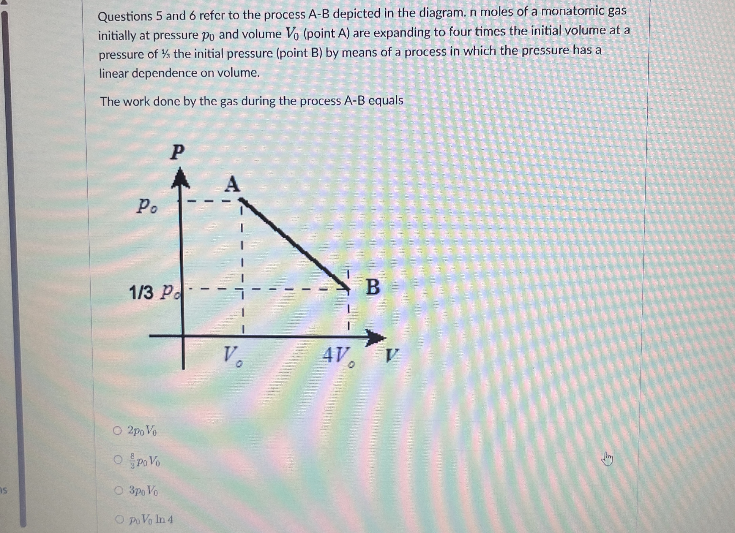 Solved Questions 5 ﻿and 6 ﻿refer to the process A-B depicted | Chegg.com
