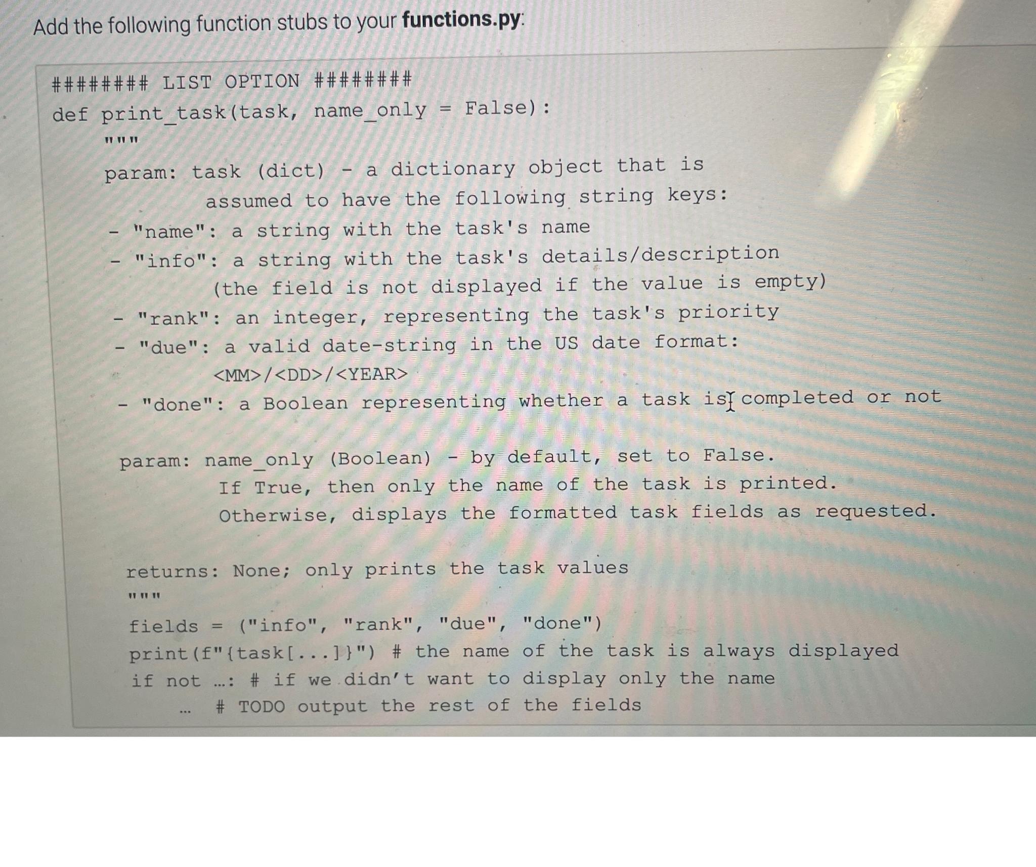 Solved Add the following function stubs to your | Chegg.com