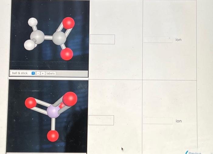 Solved The 3D models in the following table represent ions | Chegg.com