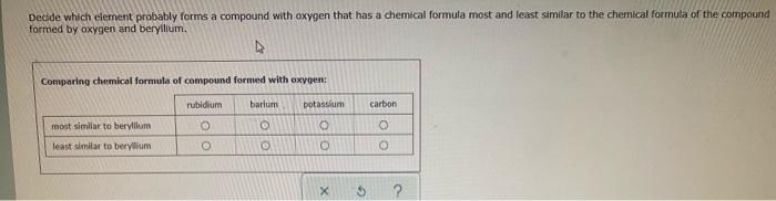 Solved Decide which element probably forms a compound with | Chegg.com