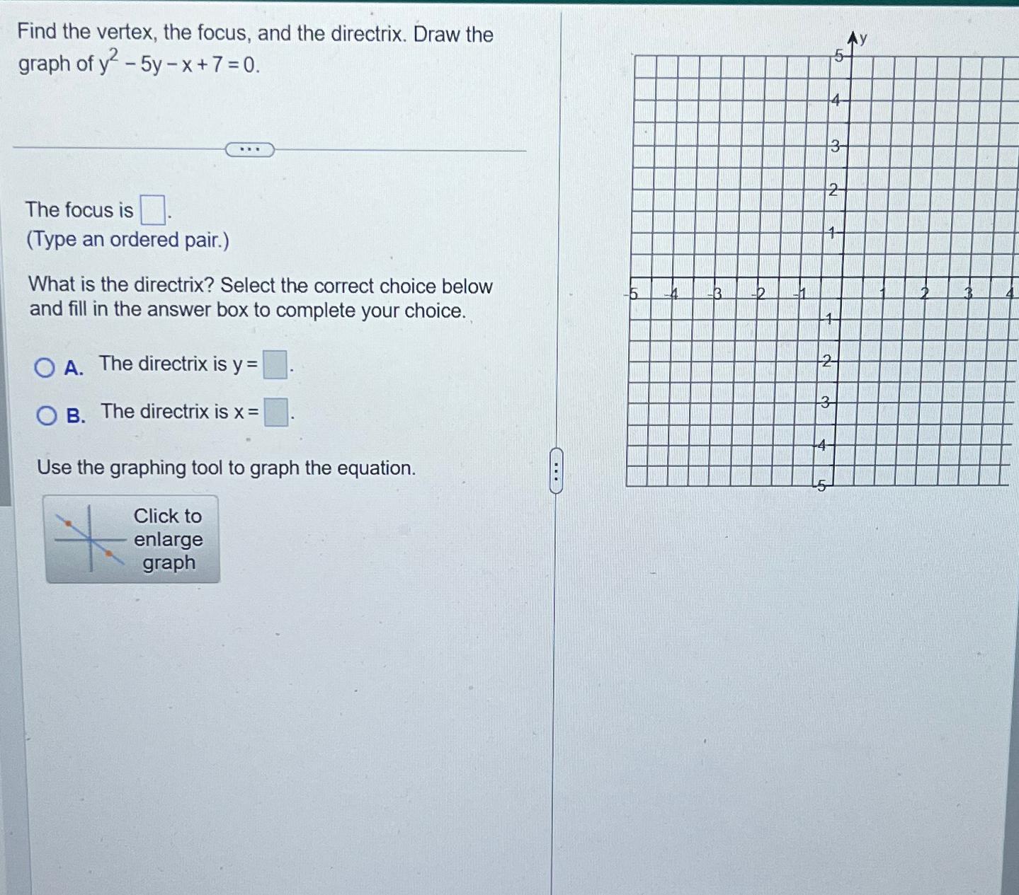 Solved Find the vertex, the focus, and the directrix. Draw | Chegg.com