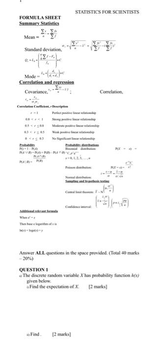 Statistics Formula Sheet Explained