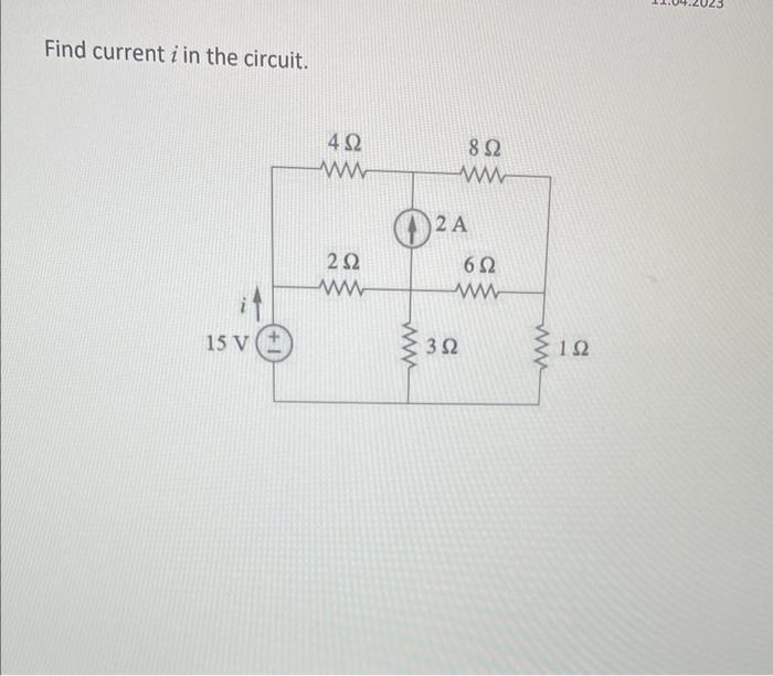 Solved Find current i in the circuit. | Chegg.com