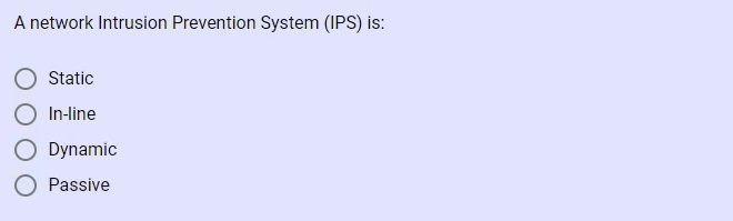 Solved A network Intrusion Prevention System (IPS) | Chegg.com
