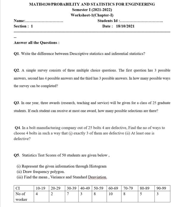 Solved MATH4130/PROBABILITY AND STATISTICS FOR ENGINEERING | Chegg.com