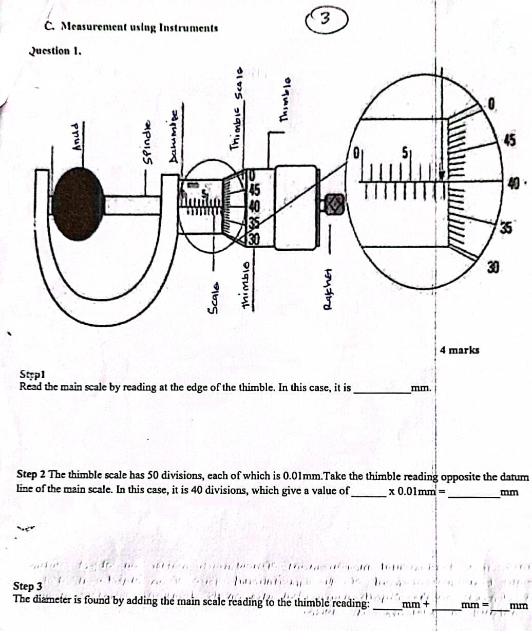 Solved Stwpl Read the main seale by reading at the edge of | Chegg.com