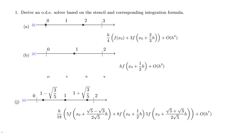 Solved Derive an o.d.e. ﻿solver based on the stencil and | Chegg.com