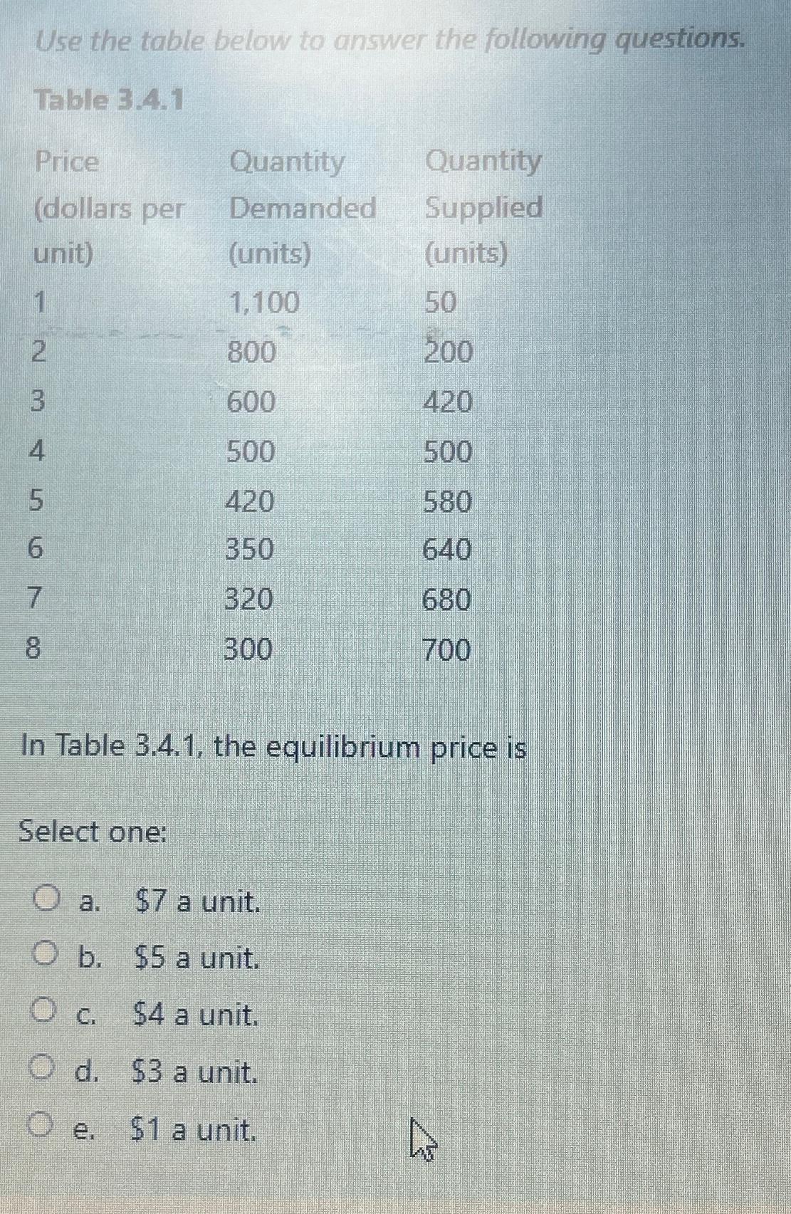 Solved Use the table below to answer the following | Chegg.com