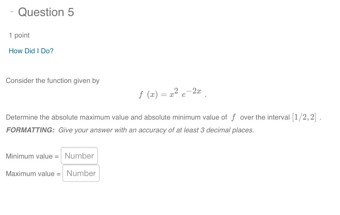 Solved Question 51 ﻿pointHow Did I Do?Consider the function | Chegg.com