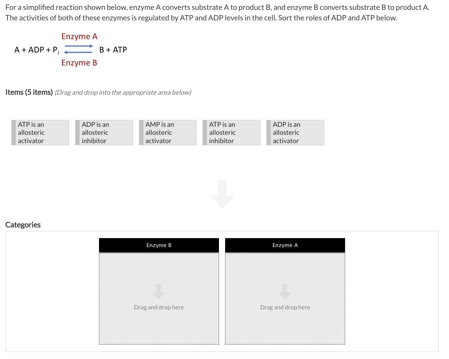 Solved For a simplified reaction shown below, enzyme A | Chegg.com