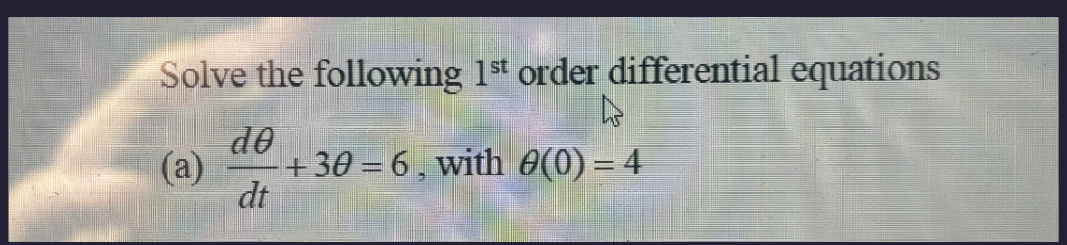 Solved Solve the following 1st ﻿order differential | Chegg.com