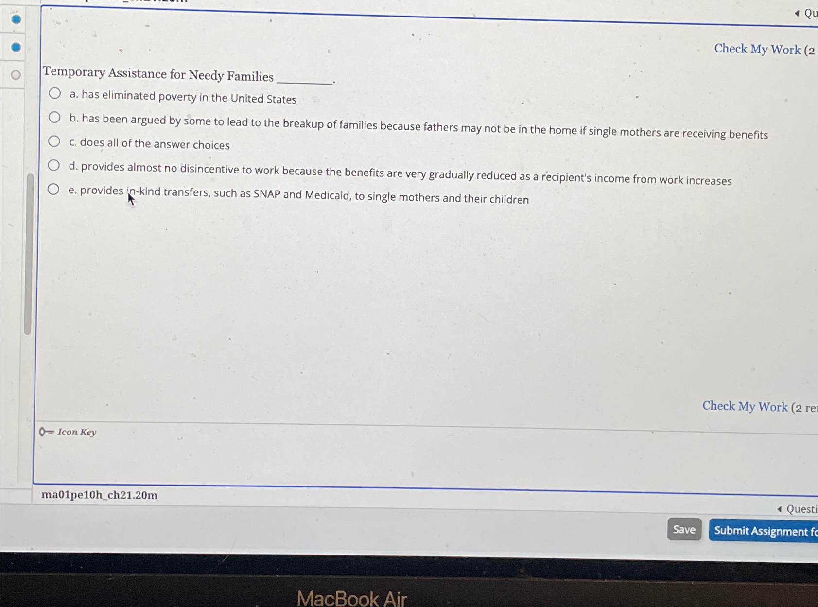 Solved Check My Work (2Temporary Assistance for Needy | Chegg.com