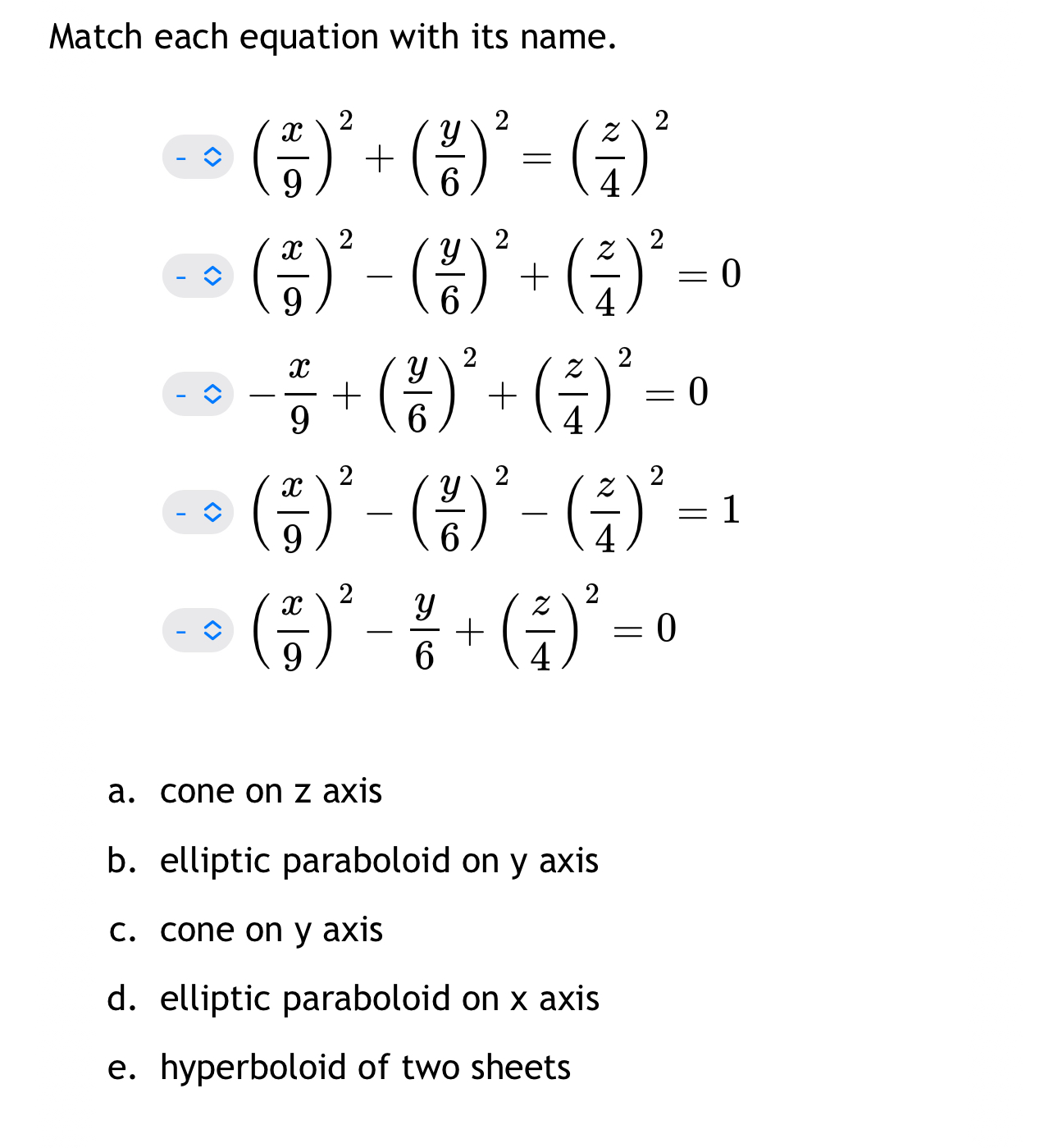 Solved Match each equation with its | Chegg.com