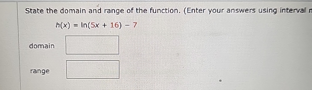 Solved State the domain and range of the function. (Enter | Chegg.com Solved State the domain and range of the function. (Enter | Chegg.com