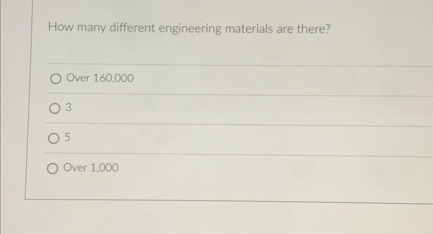 Solved How many different engineering materials are | Chegg.com