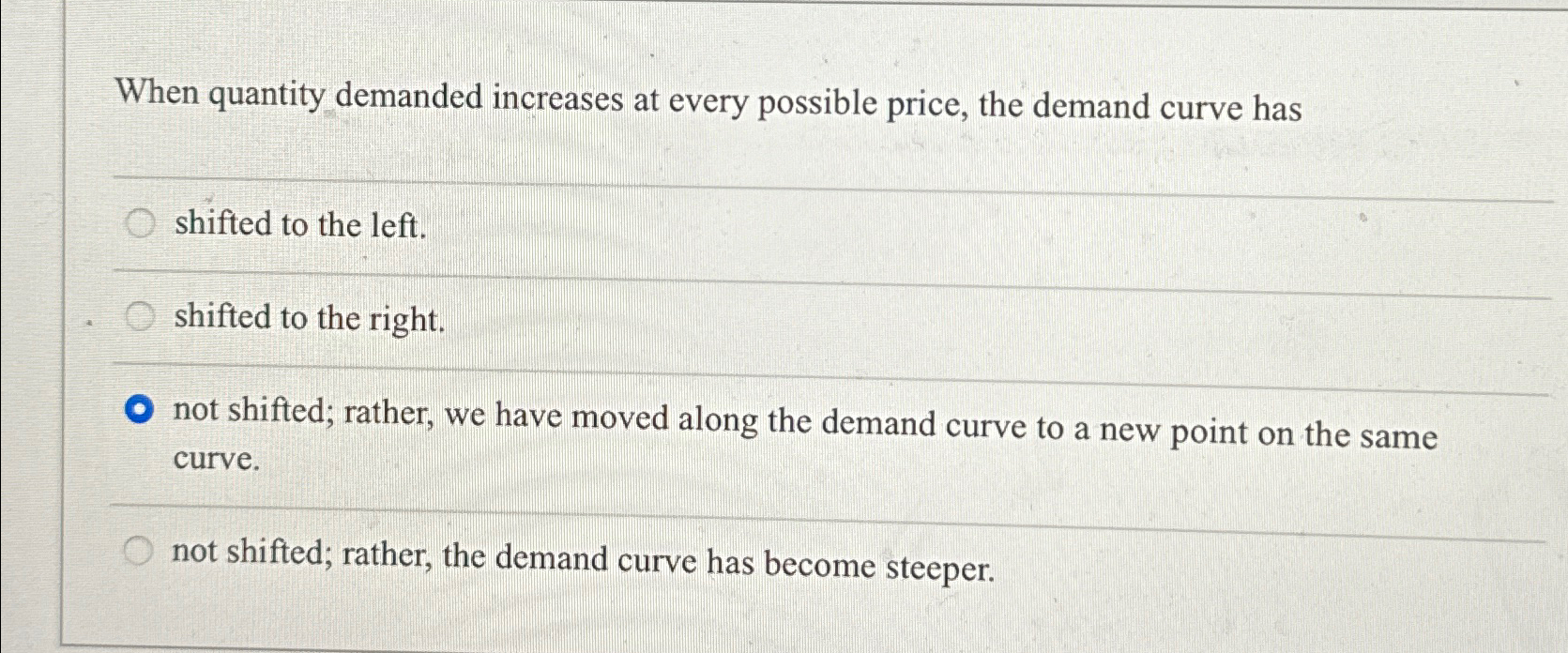 Solved When quantity demanded increases at every possible | Chegg.com