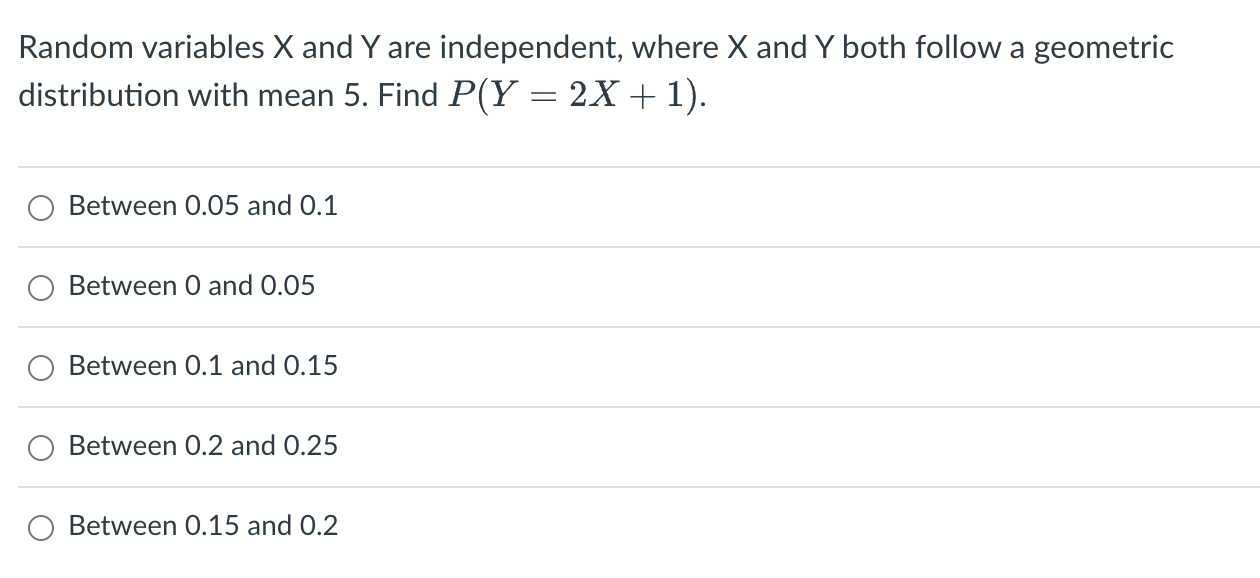 Solved Random variables x ﻿and Y ﻿are independent, where x | Chegg.com