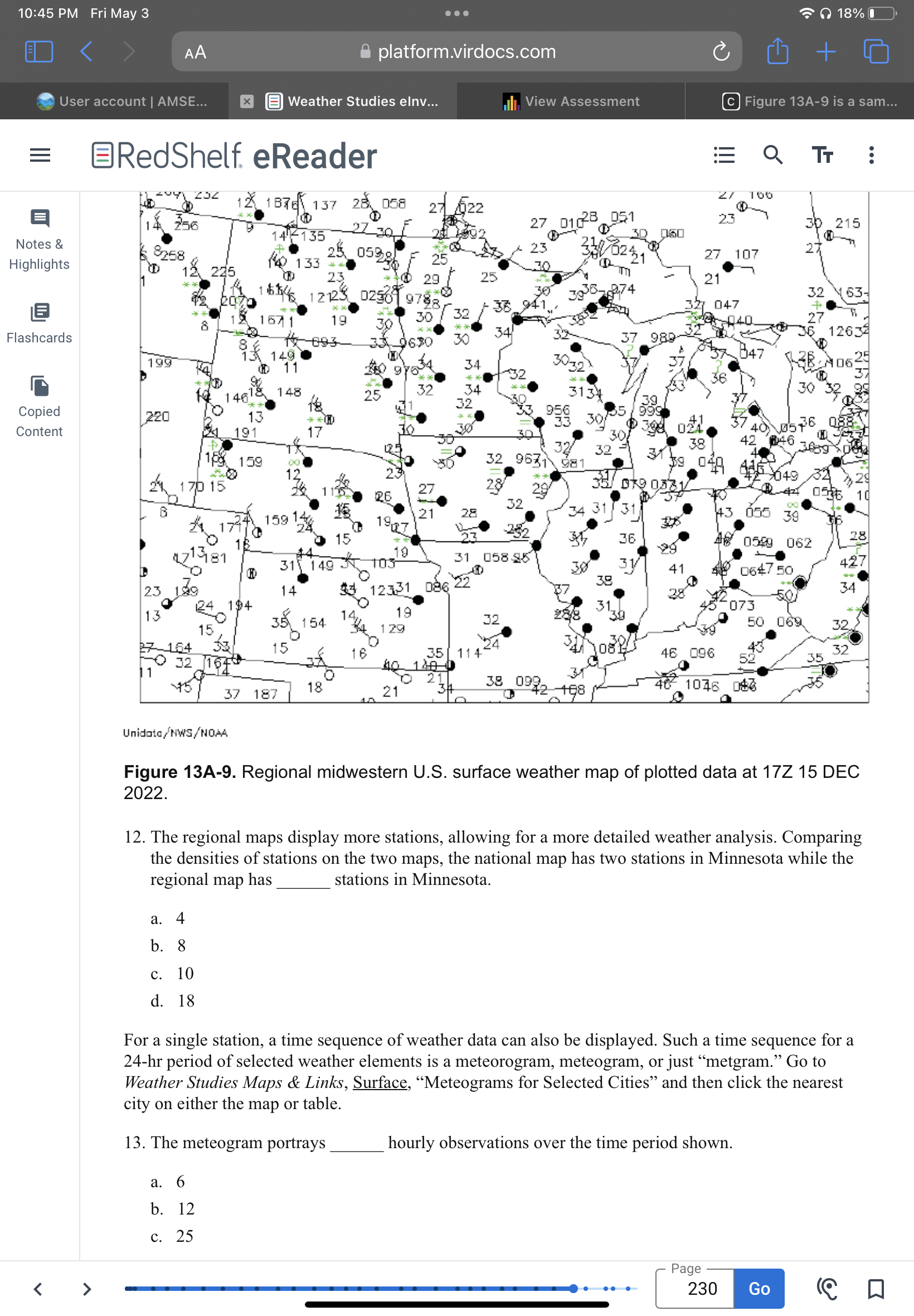 Solved Unidata/NWS/NO.AFigure 13A-9. ﻿Regional midwestern | Chegg.com