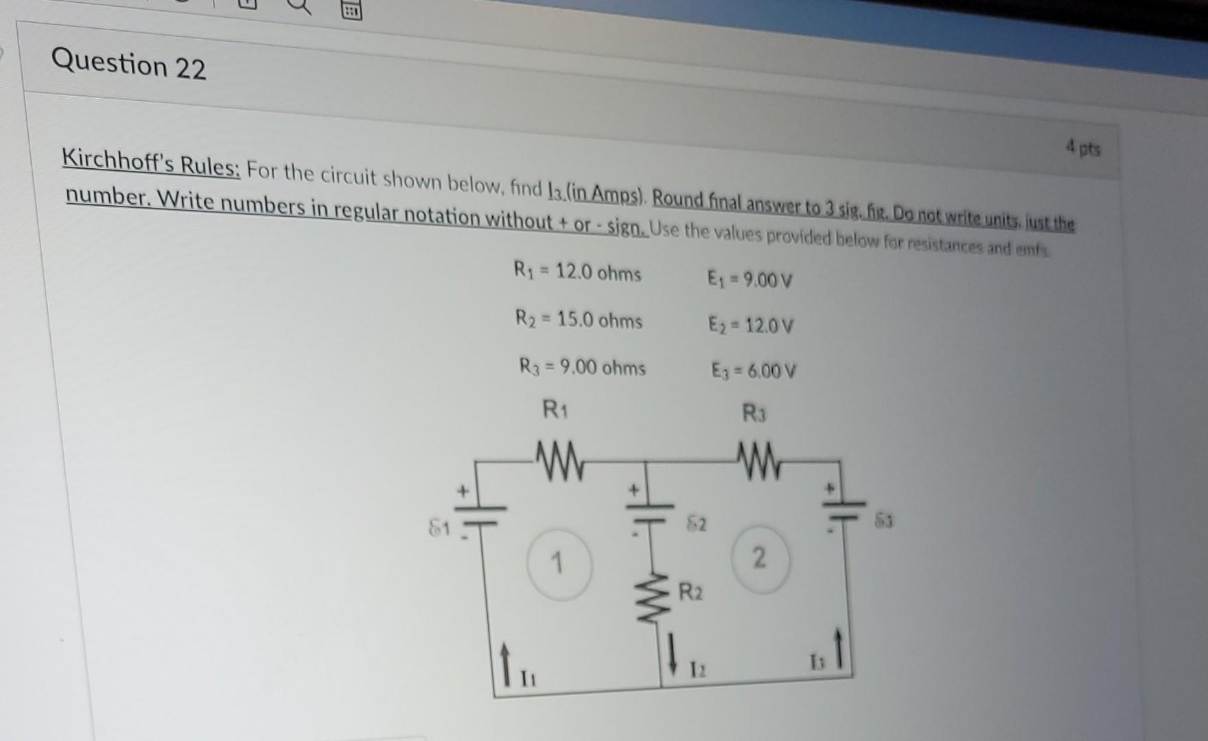 Solved Kirchhoff's Rules: For the circuit shown below, find | Chegg.com