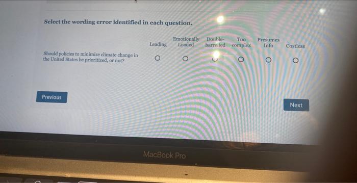 Select the wording error identified in each question. | Chegg.com