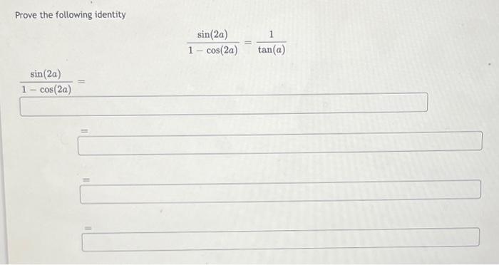Solved Prove the following identity | Chegg.com