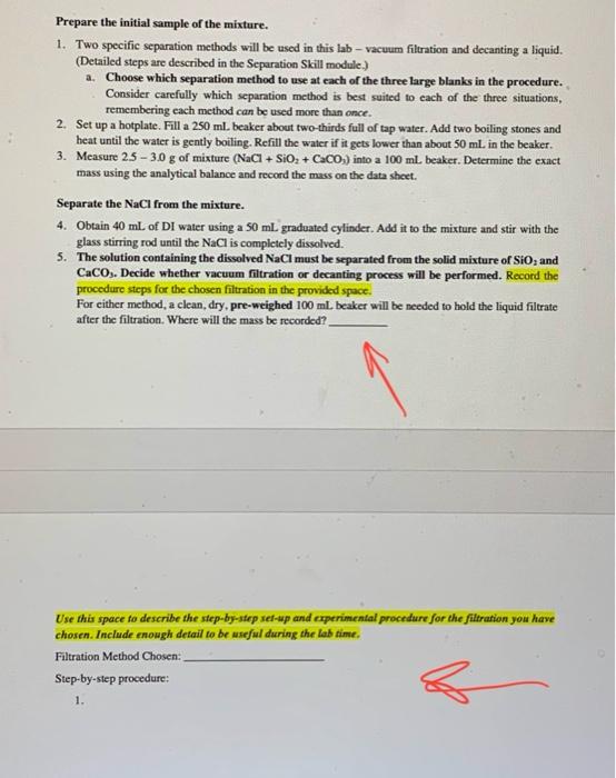 Solved * For either method, a clean, dry, pre-weighed 100 mL | Chegg.com