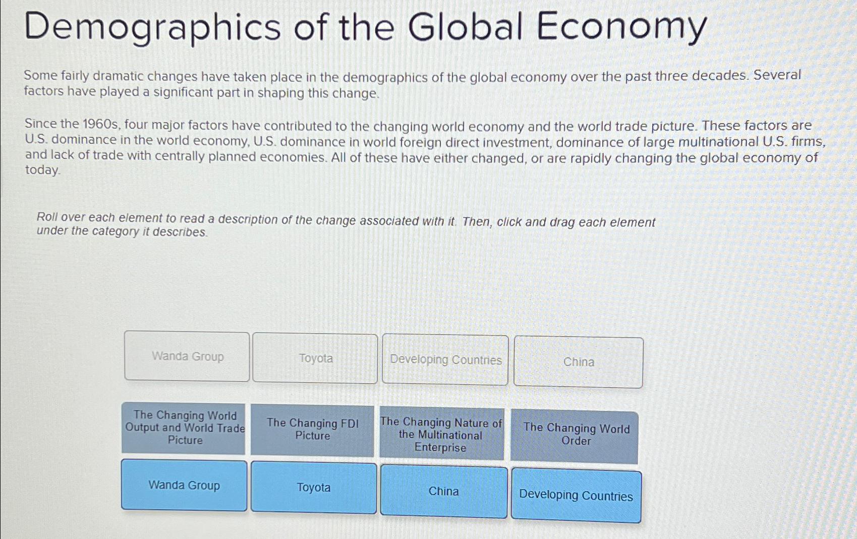 Solved Demographics of the Global EconomySome fairly | Chegg.com