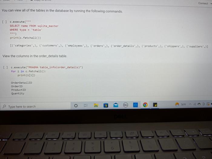 You can view all of the tables in the database by | Chegg.com
