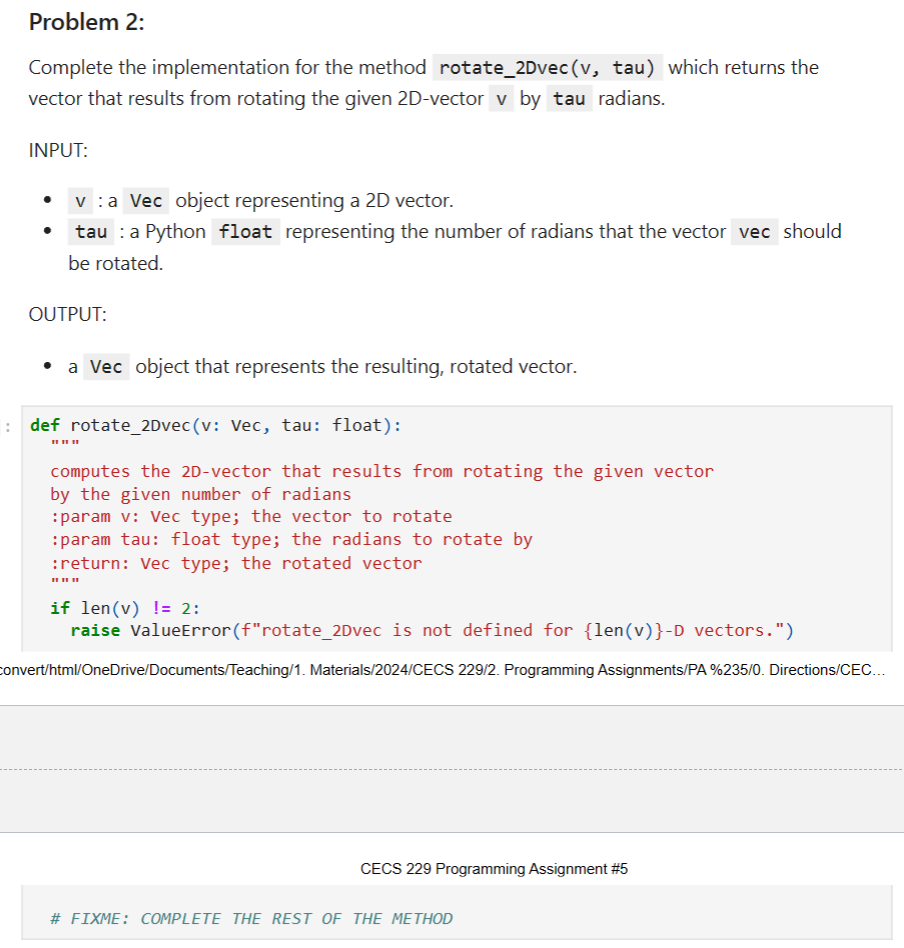 Solved Need help for this question Problem 2:Complete the | Chegg.com
