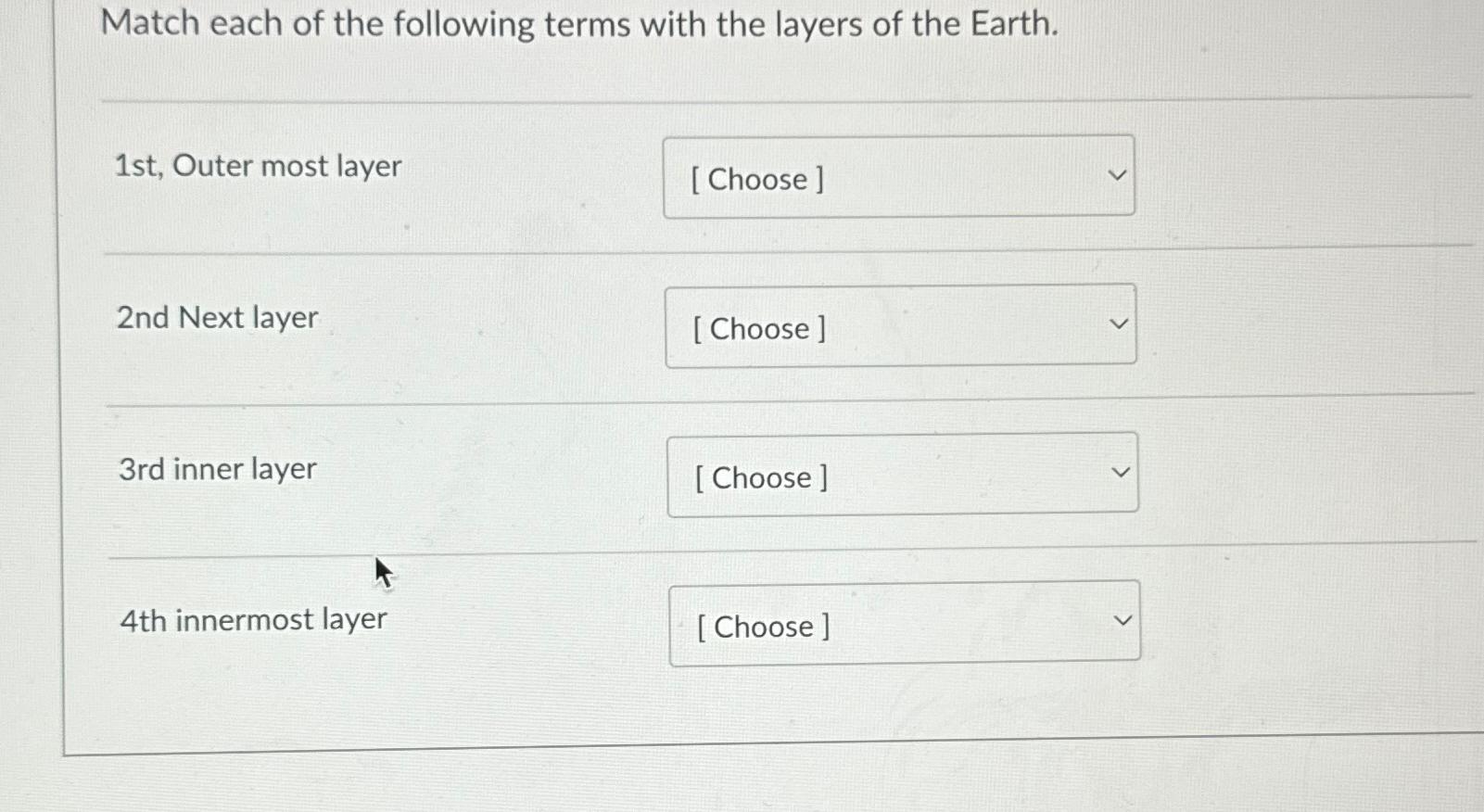 Solved Match each of the following terms with the layers of | Chegg.com